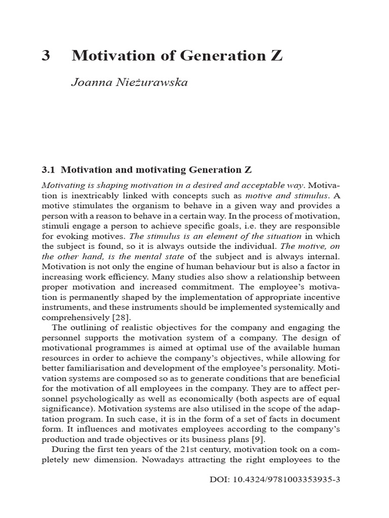 Motivating Generation Z | PDF | Motivation | Motivational