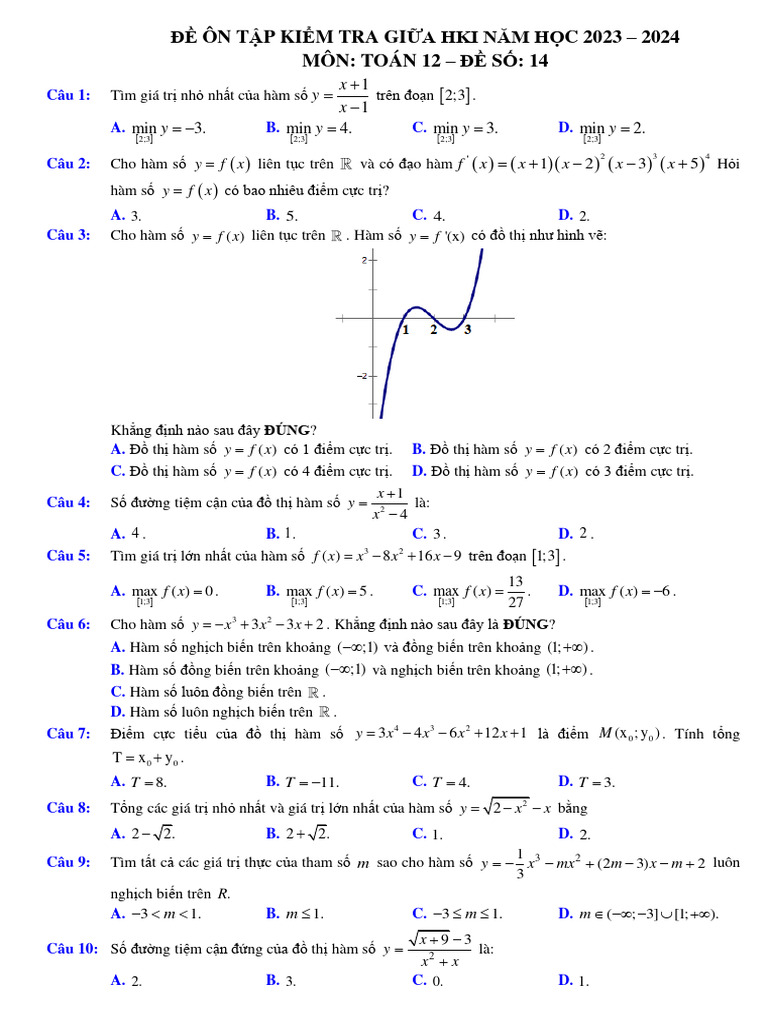 Gki Toan 12 de So 14 (100TN) | PDF