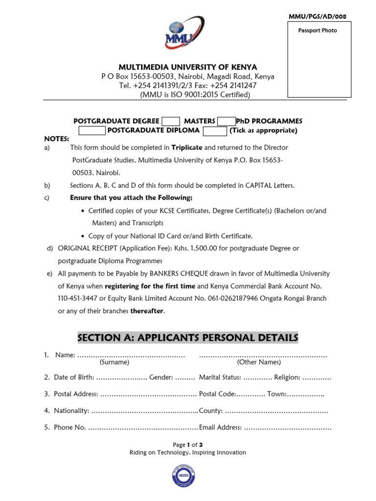 PGS - Revised Application Form | PDF