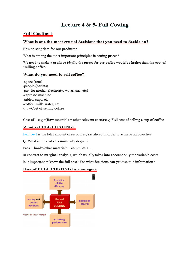Full Costing for Pricing Strategies | PDF | Cost | Economies