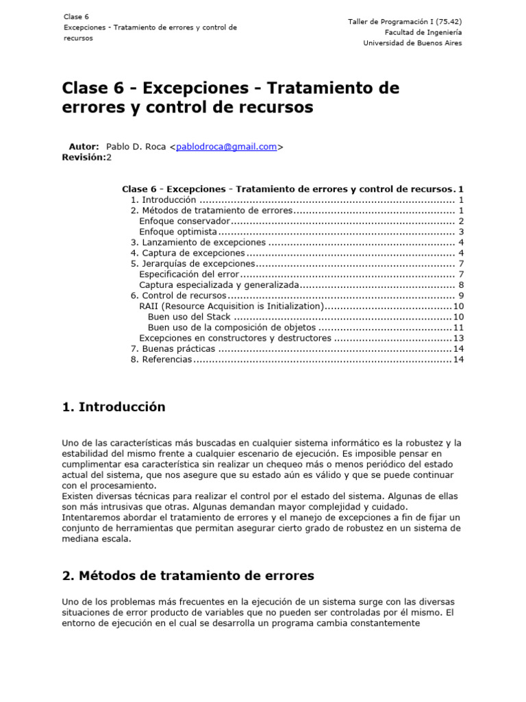 Manejo de Errores | PDF | C ++ | Programación de computadoras