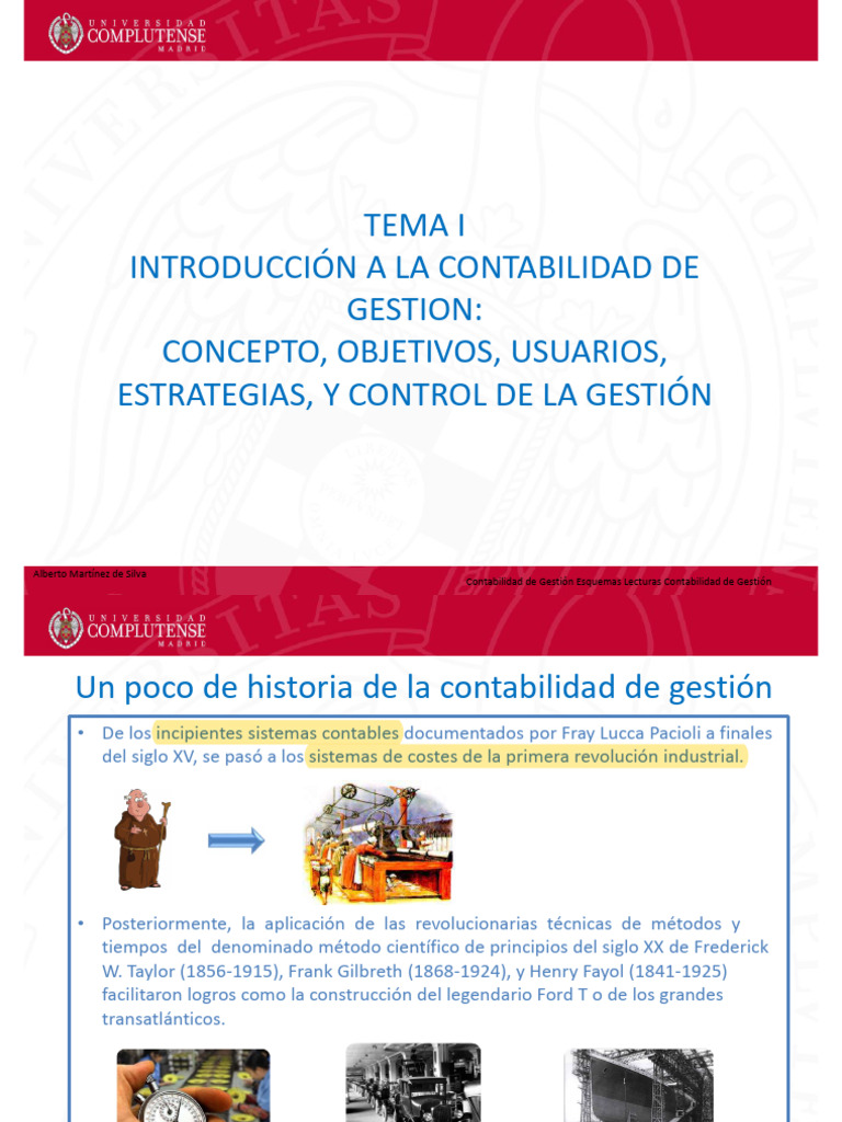 Tema 1. Introducción A La Contabilidad de Gestión. Concepto, Objetivos y Usuarios | PDF ...