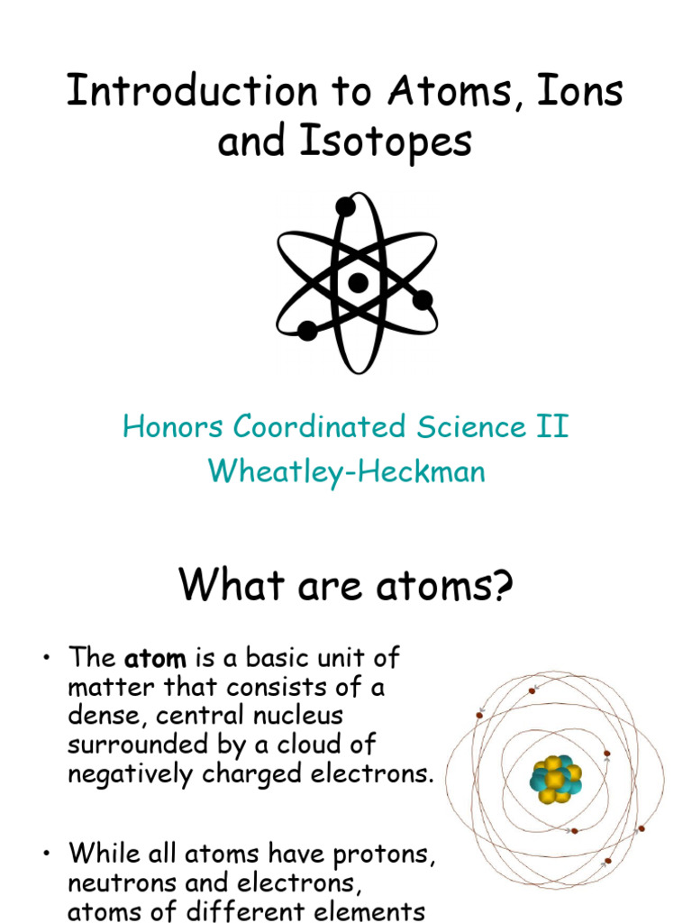 Introduction-to-Atoms-ions-isotpes | PDF | Atoms | Physical Chemistry