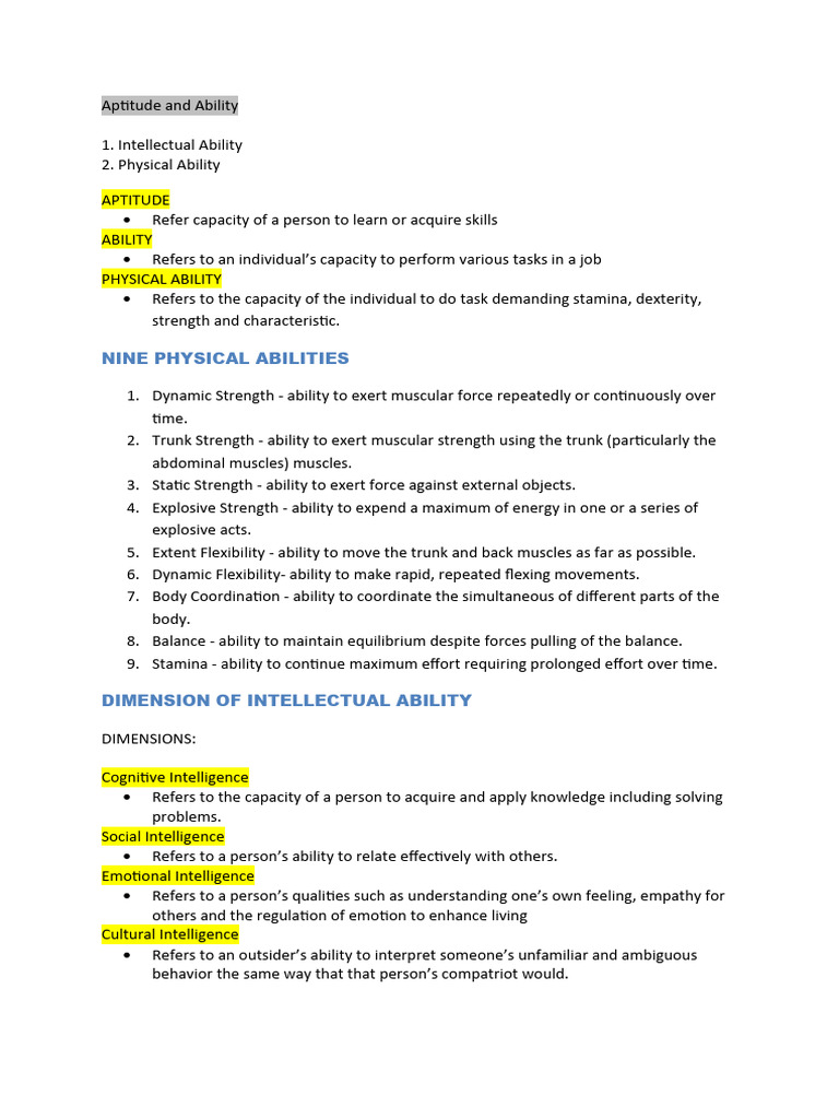 Aptitude and Ability | PDF | Intelligence | Experience