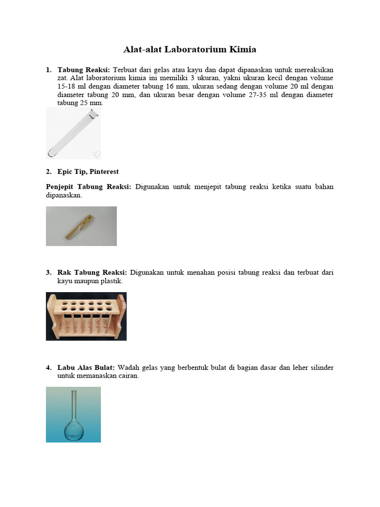 Alat Laboratorium Kimia Lengkap | PDF | Griya & Taman