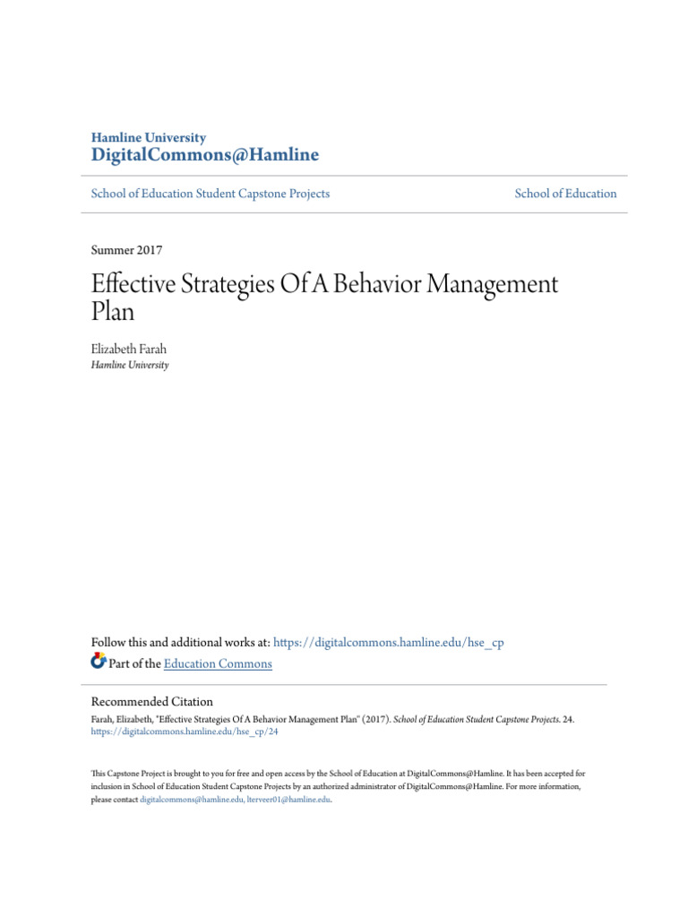Effective Strategies of A Behavior Management | PDF | Reinforcement ...