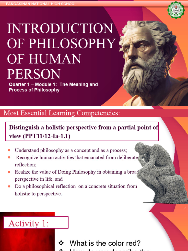 Q1 CH1 Introduction To Philosophy of Human Person | PDF | Knowledge | Epistemology