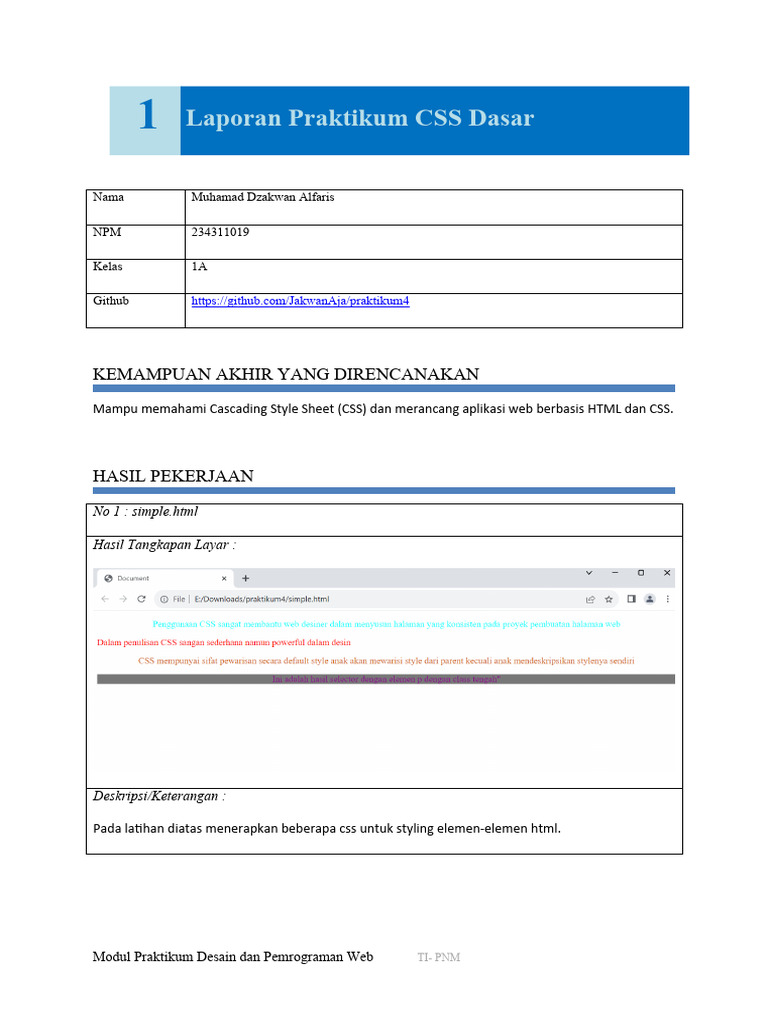 Dzakwan Alfaris - CSS Dasar | PDF