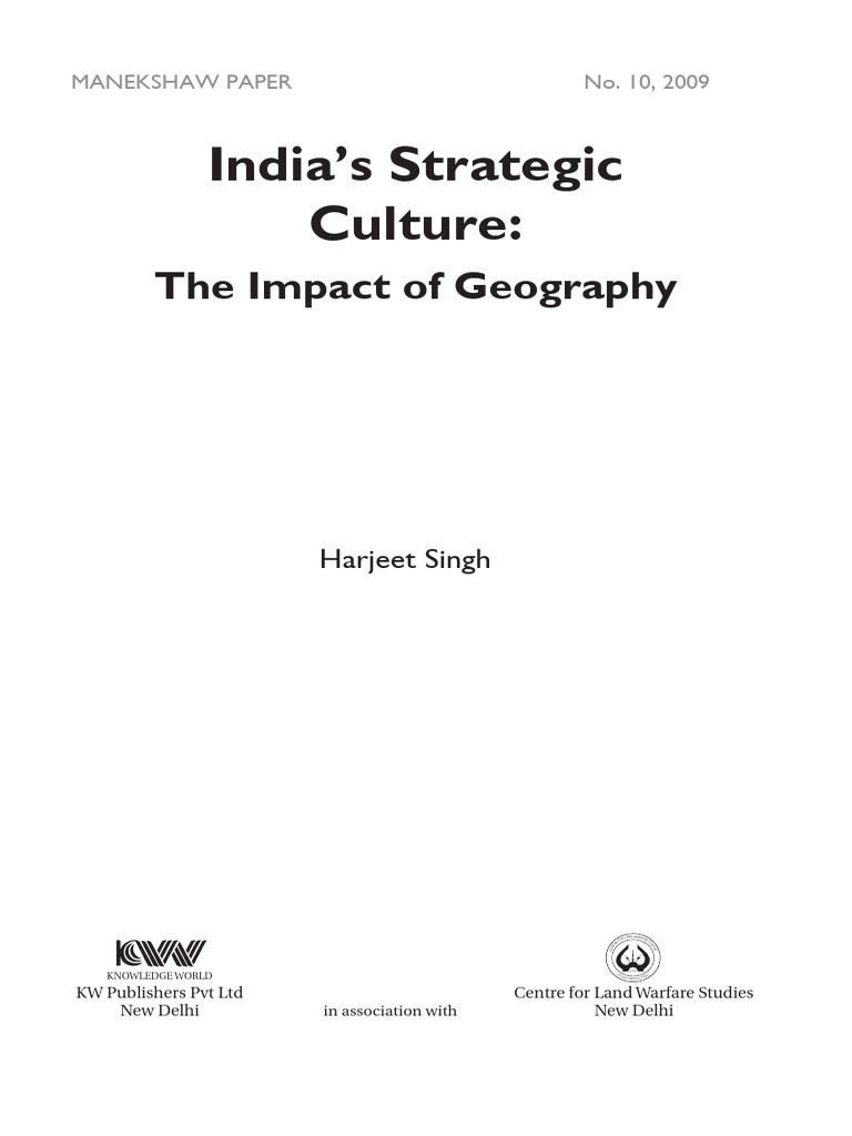 MP10 - Indias Strategic Culture The Impact of Geography | PDF
