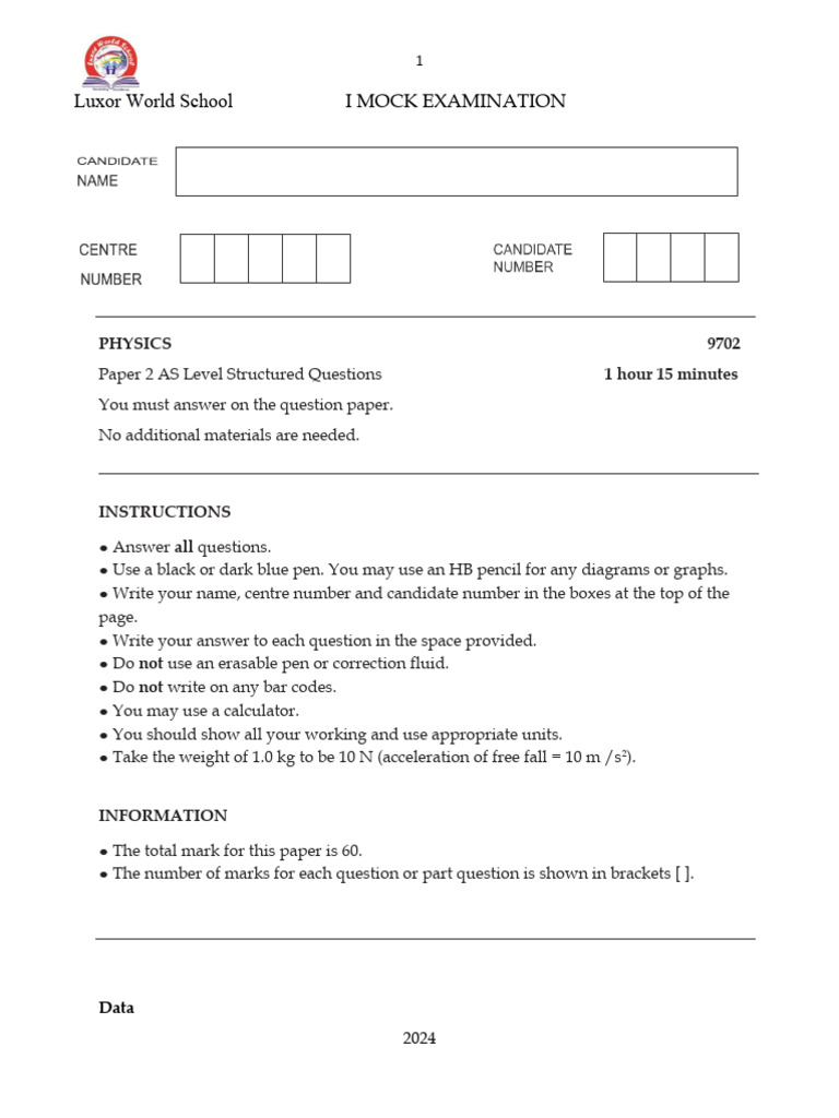 As Mock 1 Theory | PDF | Beam (Structure) | Electron