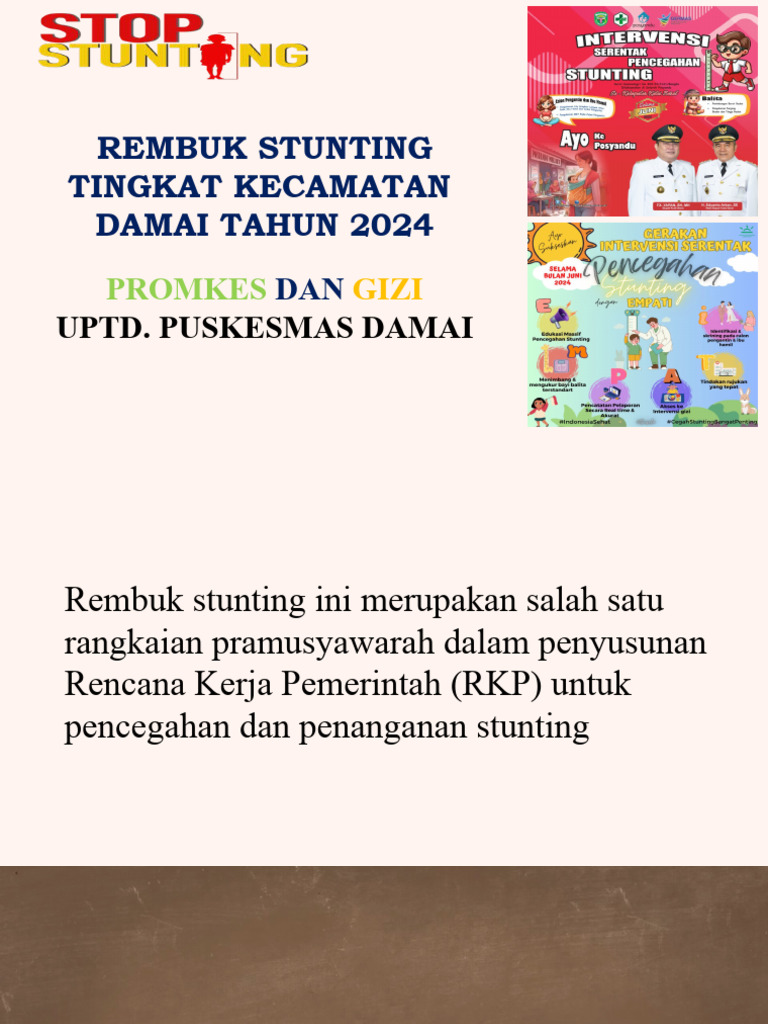 Rembuk Stunting Kecamatan Damai 2024 | PDF