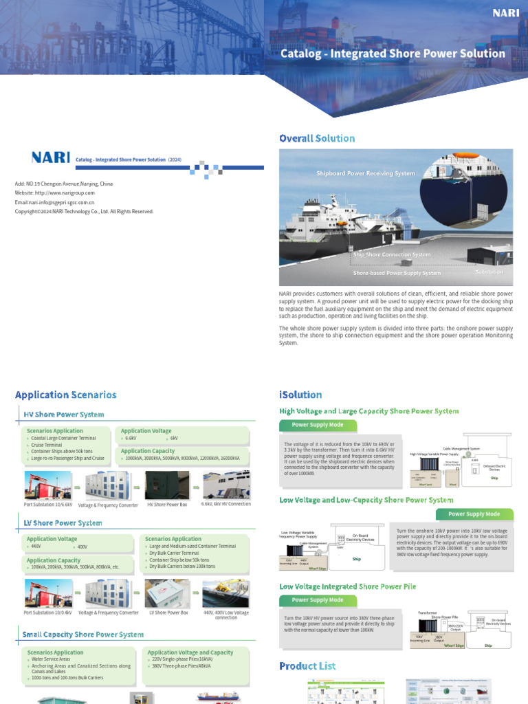 Leaflet of Shore Power System - NARI | PDF | Power Supply | Mains ...