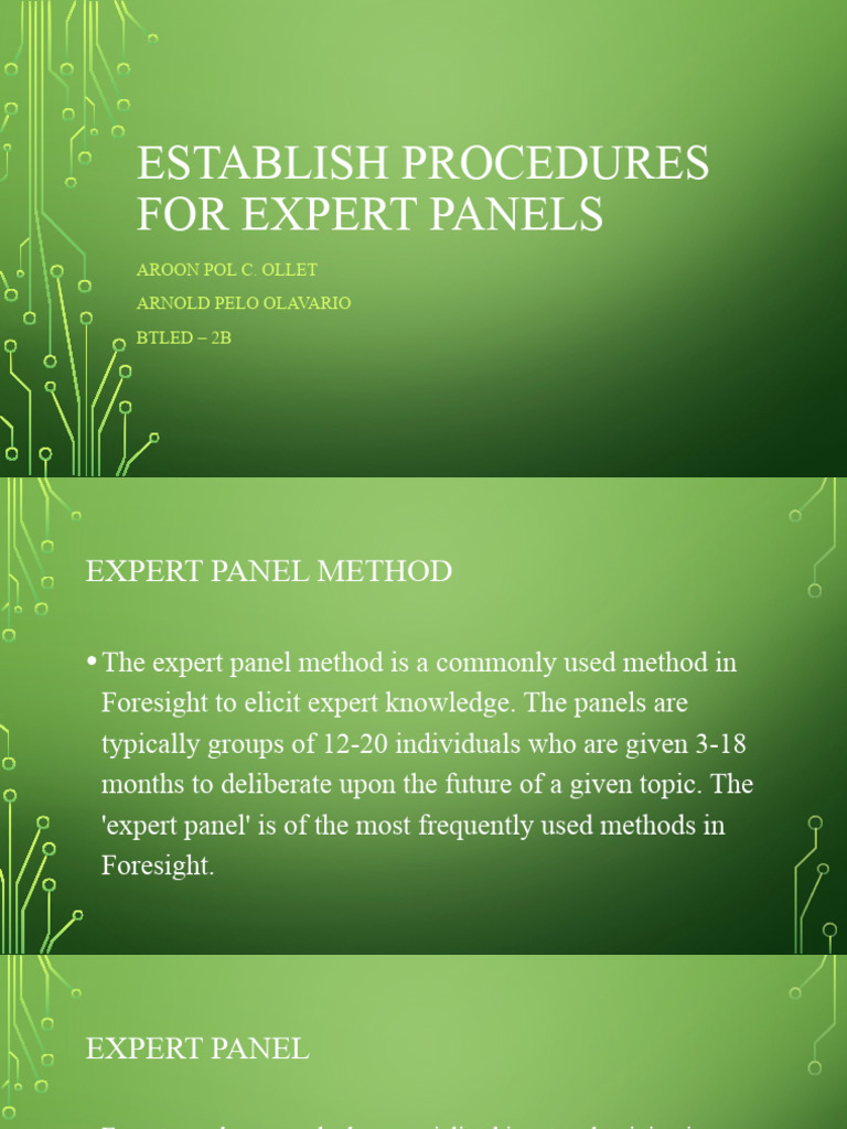 Establish Procedures For Expert Panels | PDF | Expert | Social Media