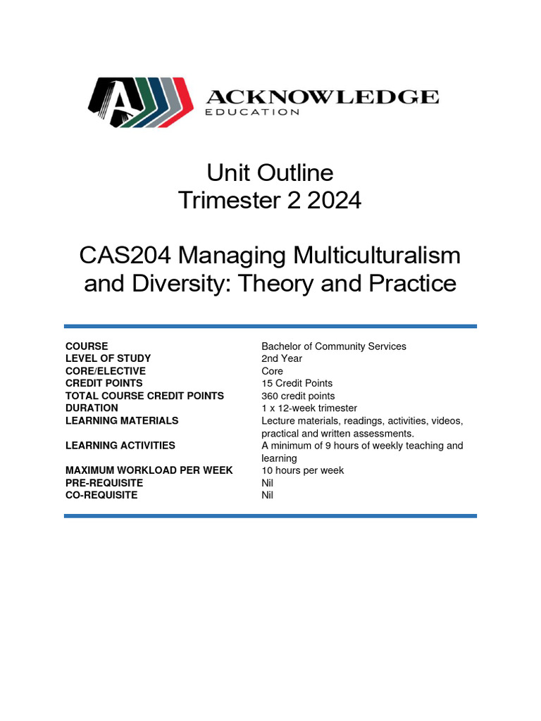 Unit Outline CAS204 T2 2024 | PDF | Critical Thinking | Learning