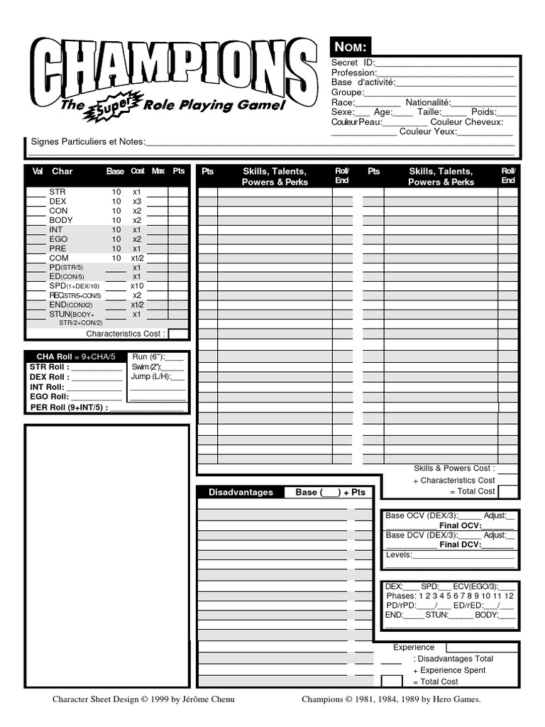 Champions | PDF | Role Playing Games | Role Playing Video Games