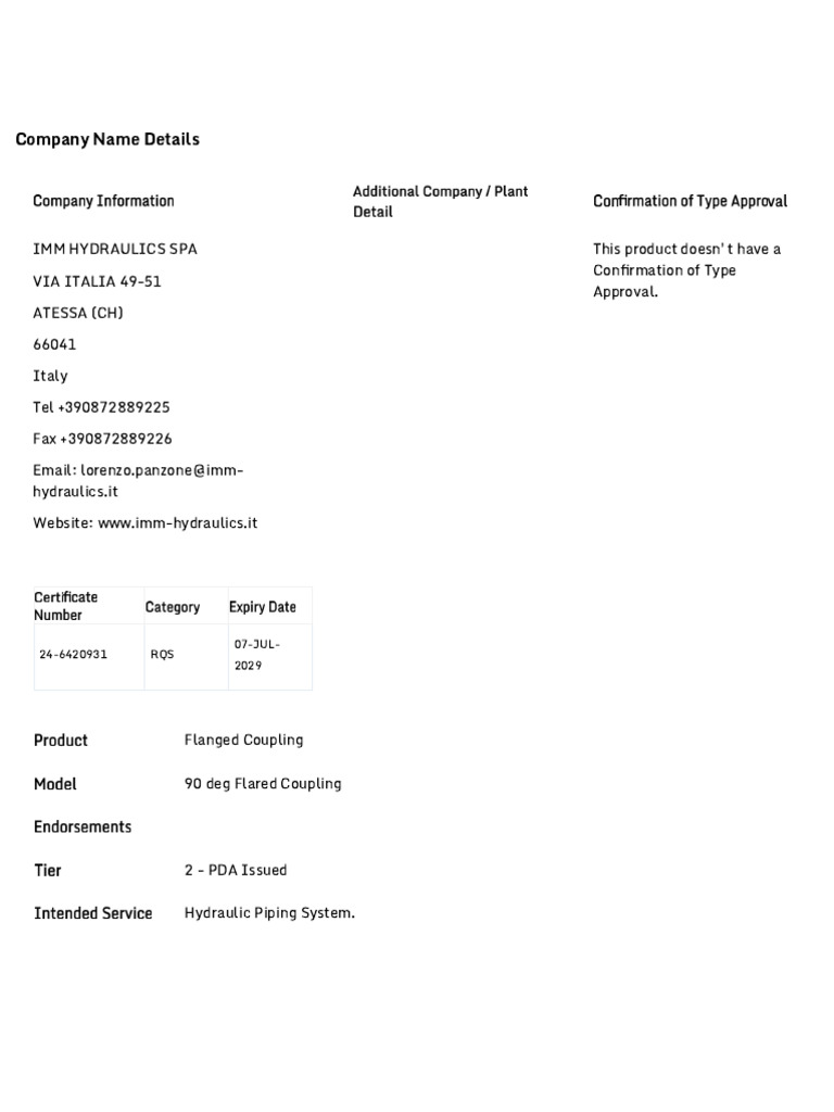 ABS Type Approval PDA Details GSH 90° | PDF