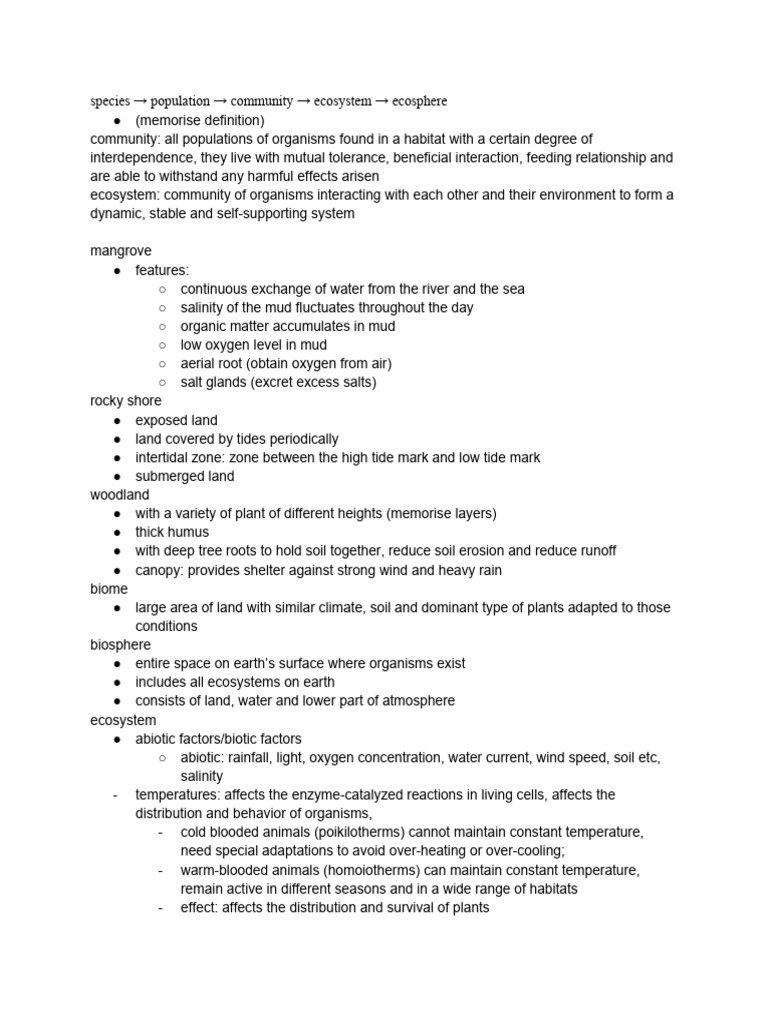 Notes - Ecosystems | PDF | Soil | Ecosystem