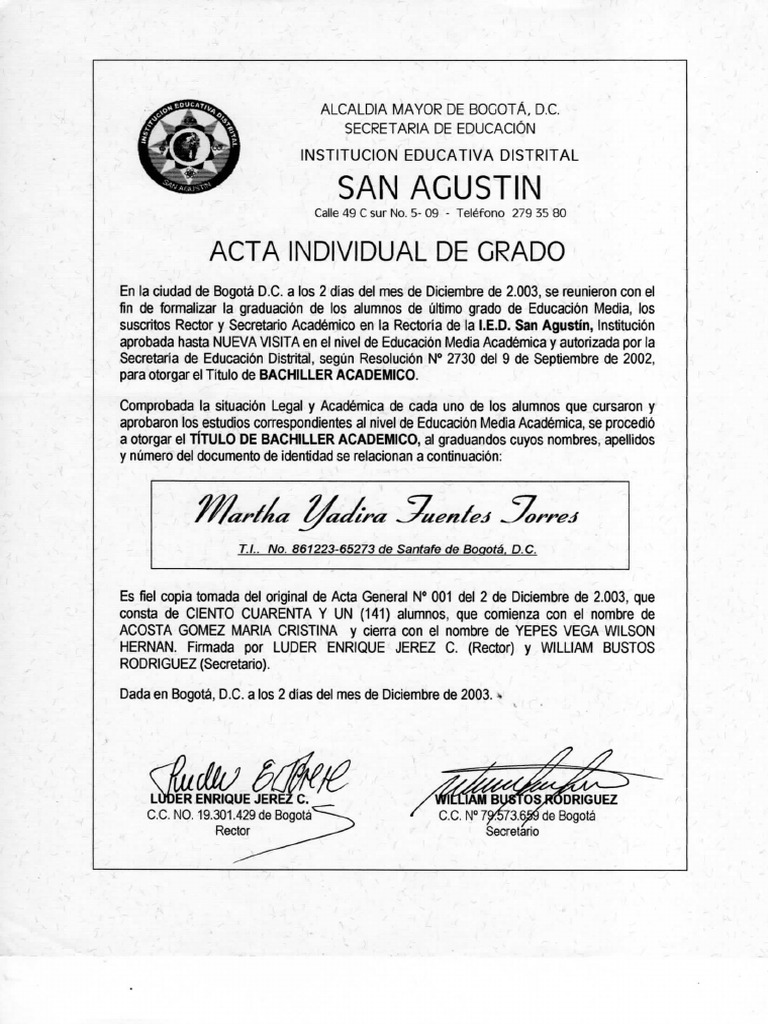 Acta de Grado | PDF