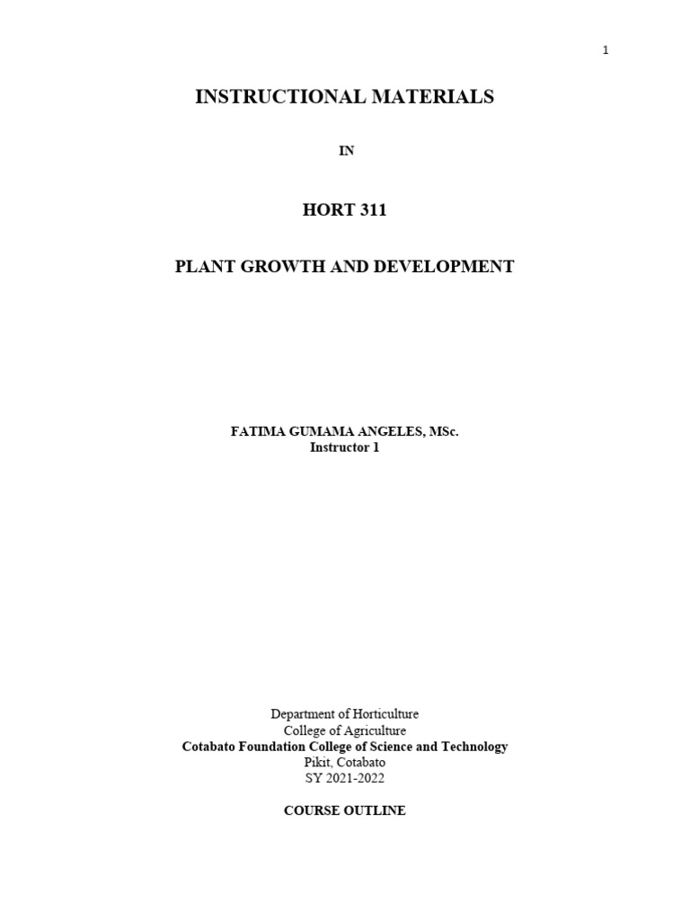 Plant Growth and Development Module 1 | PDF | Plant Hormone | Plants