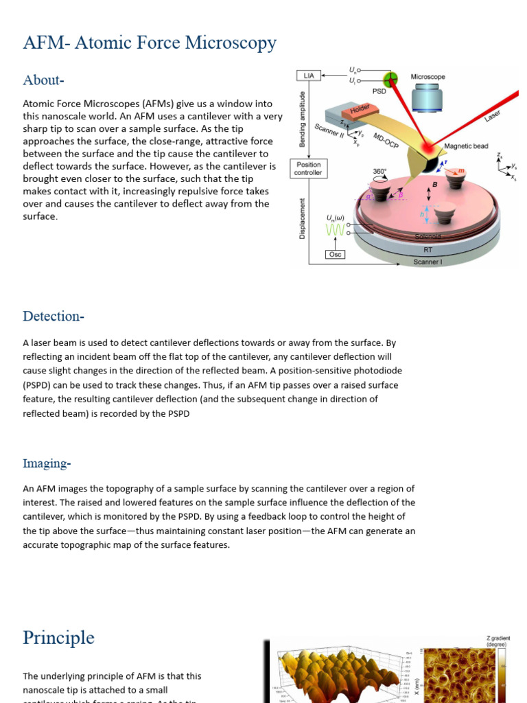 Atomic Force Microscopy Overview | PDF | Atomic Force Microscopy | Microscopy