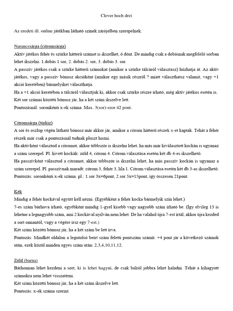 Clever Hoch Drei Szabaly | PDF