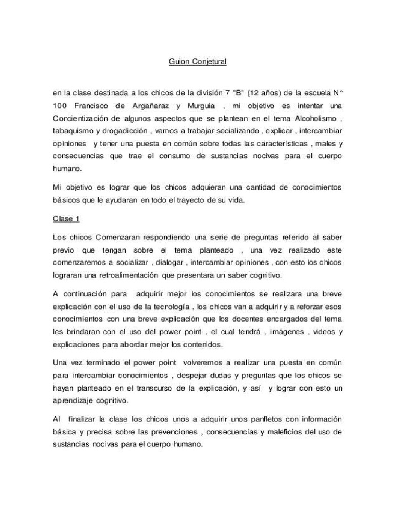Cómo Hacer Guión Conjetural Ejemplo | PDF