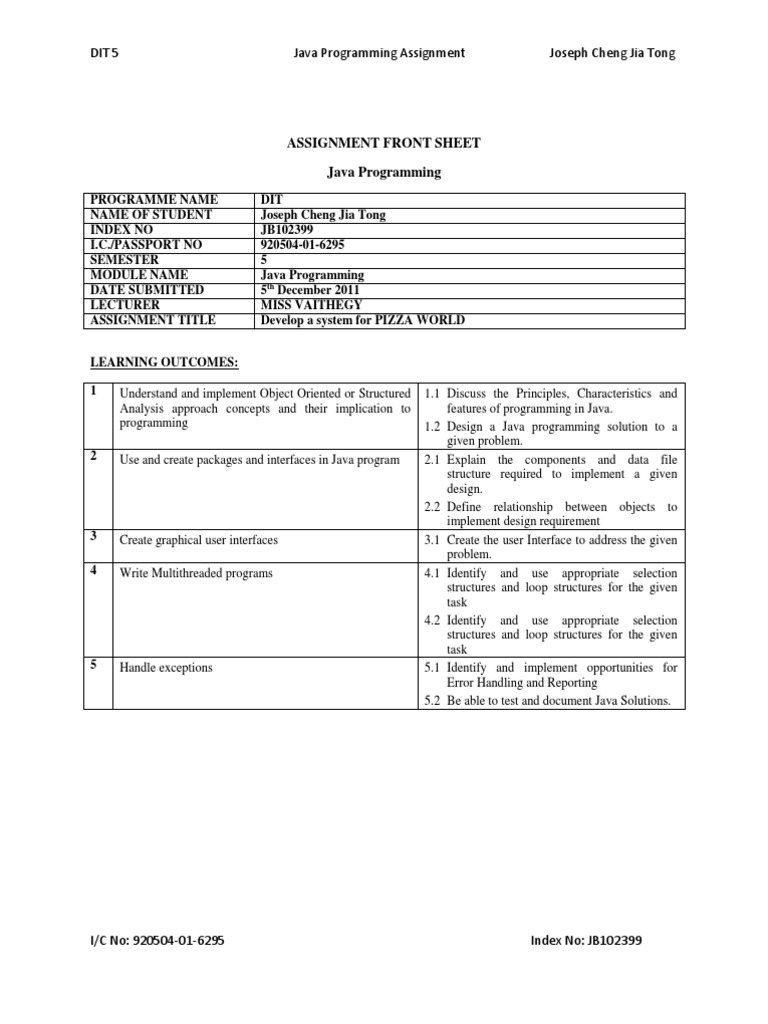 Java Programming Jojo | PDF | Usability | C (Programming Language)