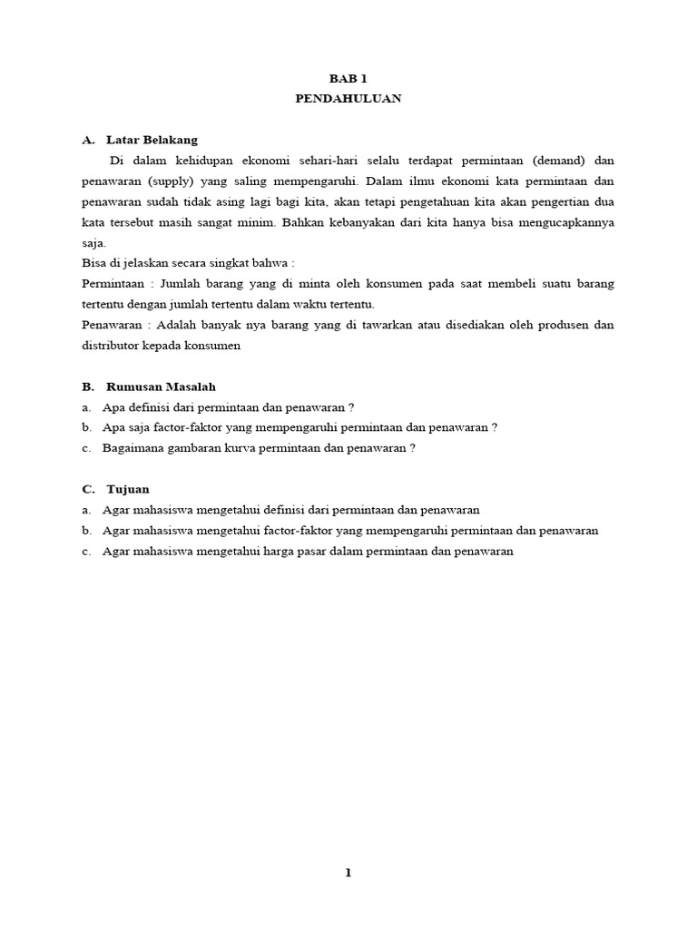 Definisi dan Faktor Permintaan Penawaran | PDF