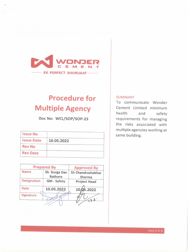 Multilayer Agency Working Procedre | PDF