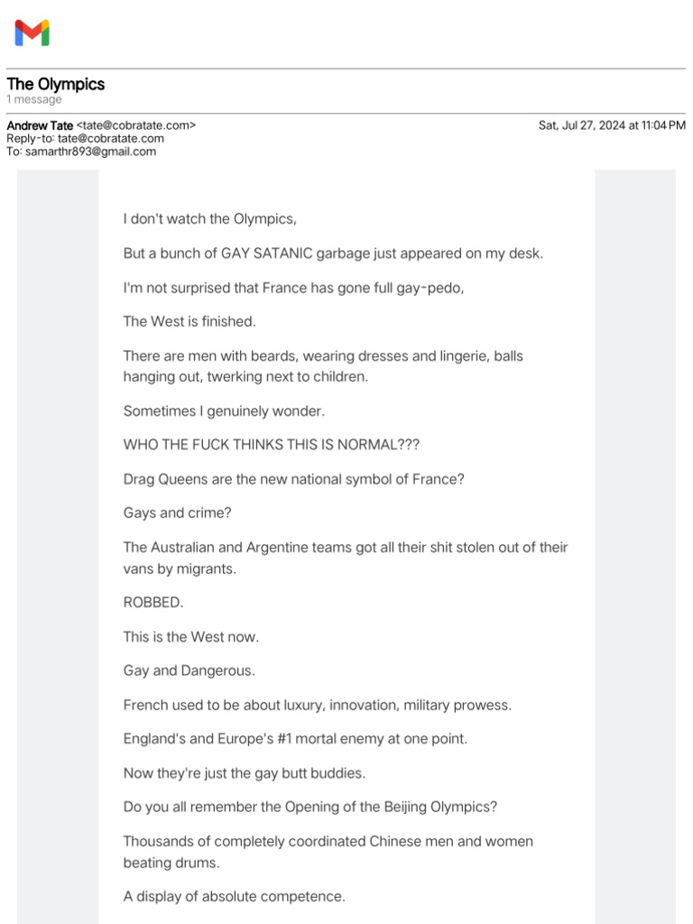 Gmail - The Olympics | PDF