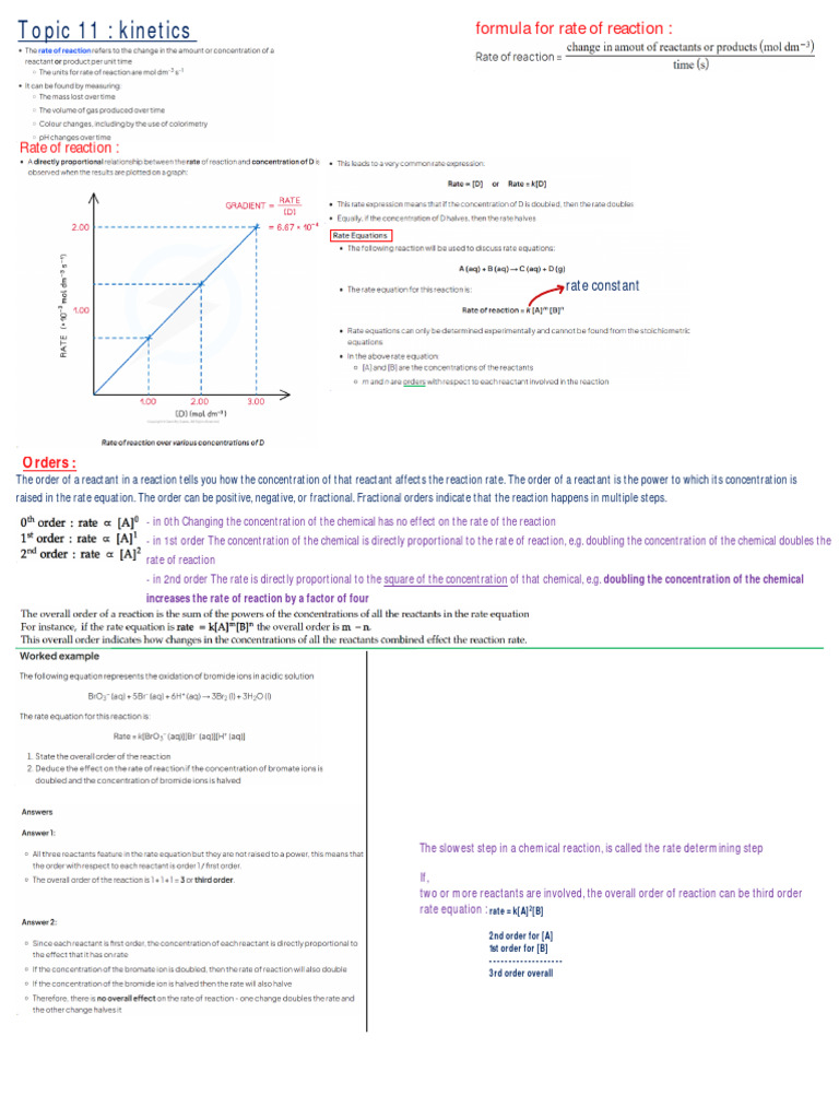 My Notes Chemistry | PDF | Reaction Rate | Chemistry