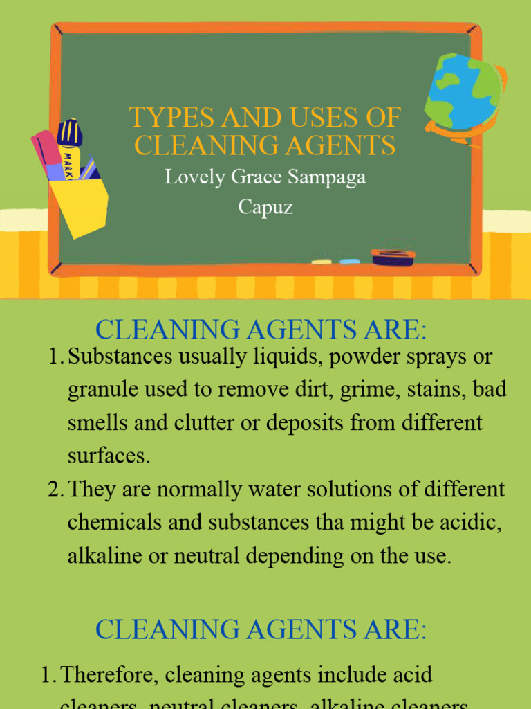 Types and Uses of Cleaning Agents | PDF | Materials | Chemistry