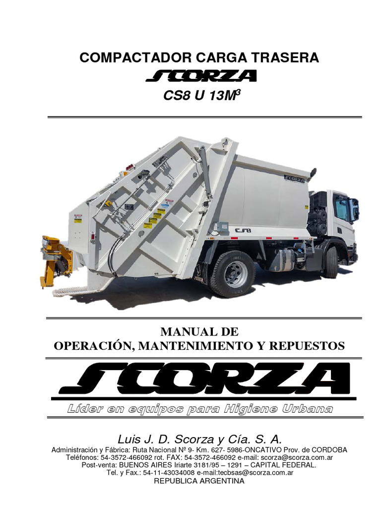 Manual Cs8-U 13 M3 Uruguay | PDF | Filtración | Camión
