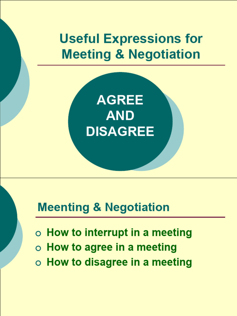 AGREE AND DISAGREE IN A MEETING.ppt | PDF