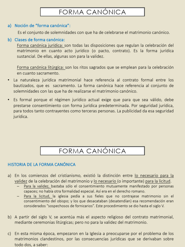 Unidad 1b. FORMA DE CANONICA CELEBRACION | PDF | Matrimonio ...