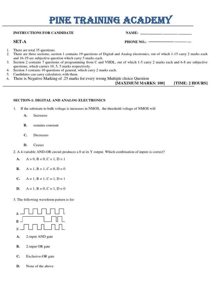 Btech_SET_A | PDF | Digital Electronics | Electricity Btech_SET_A | PDF | Digital Electronics | Electricity