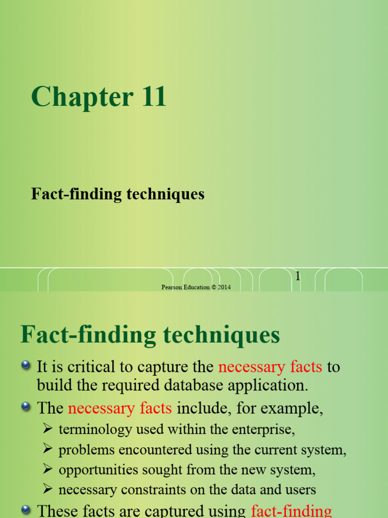 Chapter 11 - Fact Finding Technique | PDF | Databases | Questionnaire Chapter 11 - Fact Finding Technique | PDF | Databases | Questionnaire