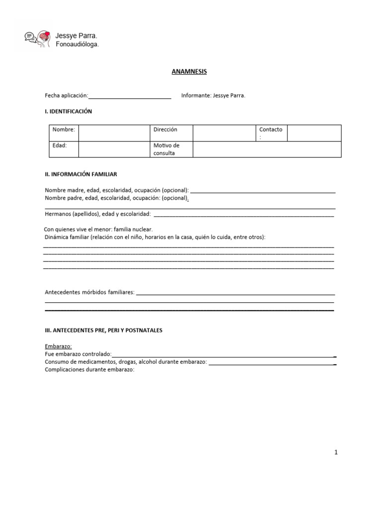 ANAMNESIS Tipoo) | PDF | El embarazo | Amamantamiento