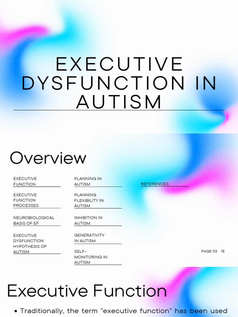 Executive Dysfunction in Autism | PDF | Autism Spectrum | Executive ...