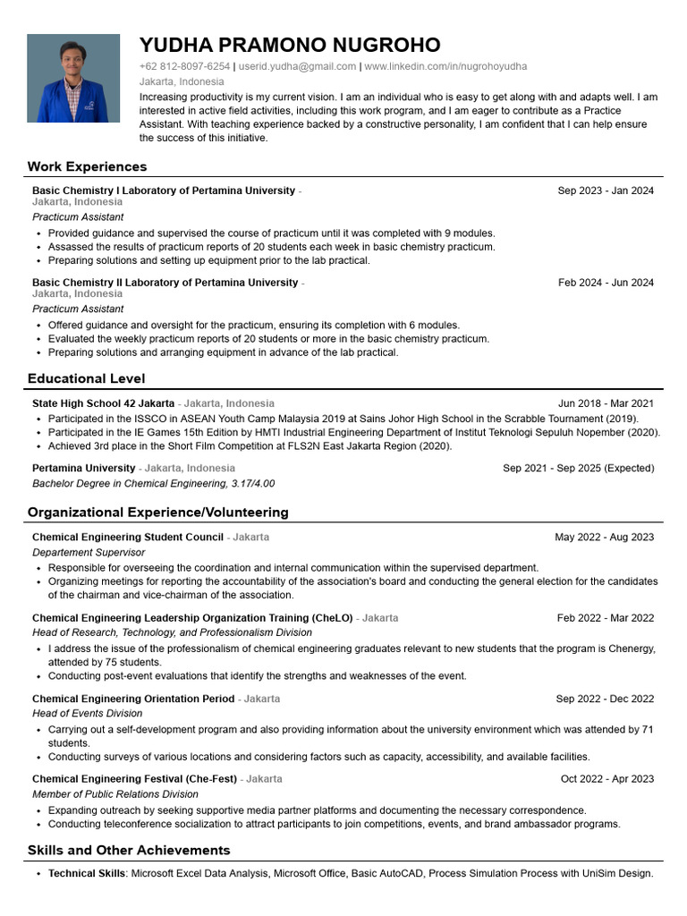 Yudha Pramono Nugroho - Final Resume | PDF | Engineering