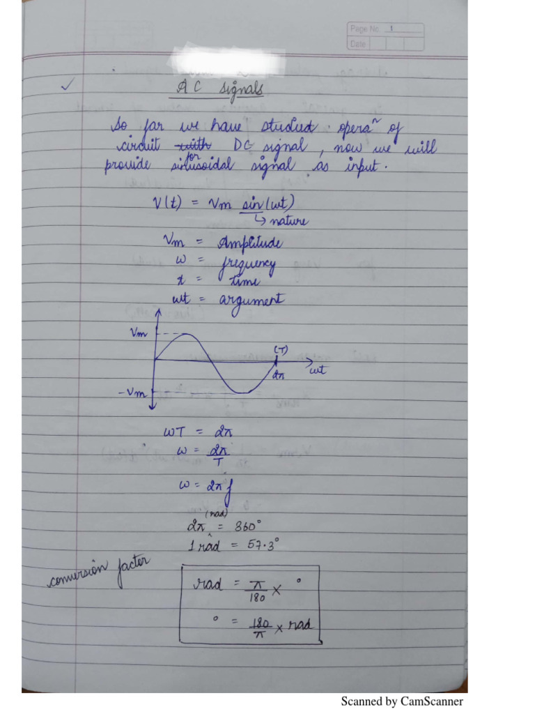 Ac Signal Unit 1EE NOTES | PDF