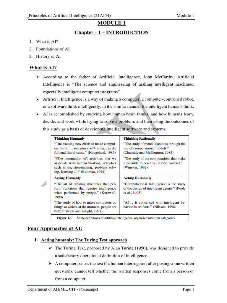 PAI (21AI54) Module 1 Notes | PDF | Artificial Intelligence ...