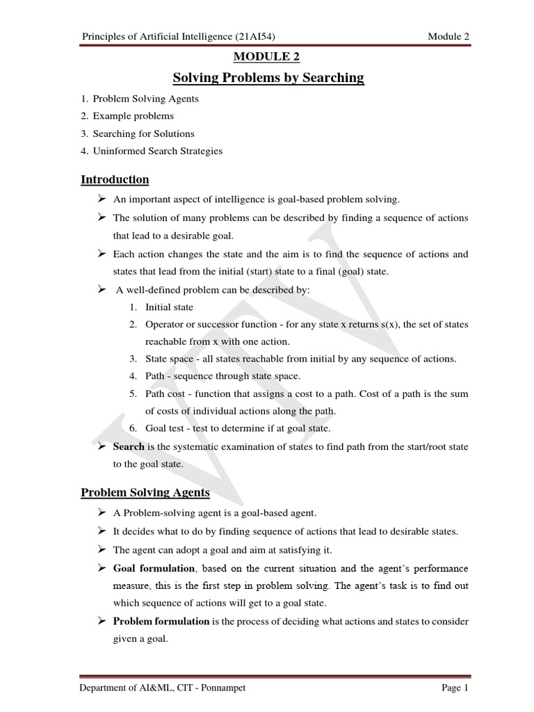 PAI (21AI54) Module 2 Notes | PDF | Algorithms And Data Structures ...