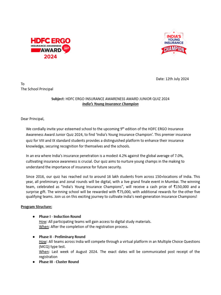 IAA School Invitation Letter | PDF