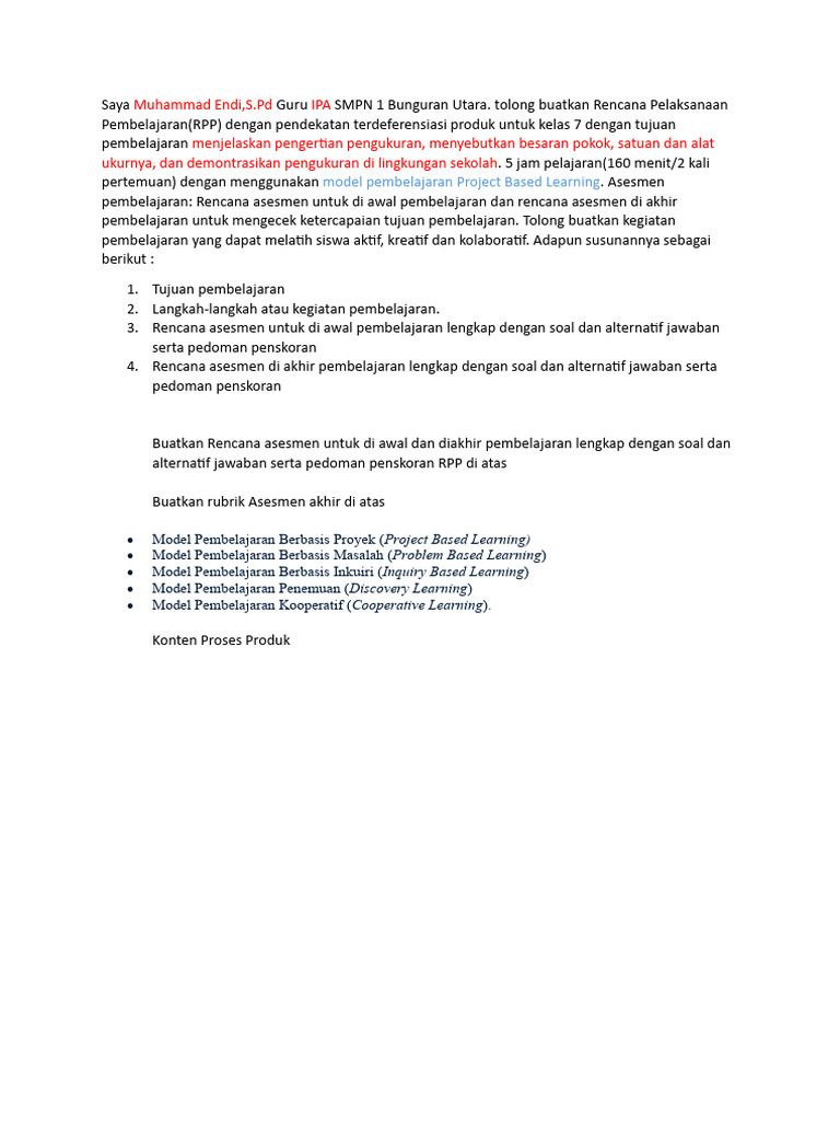 Membuat RPP Pakai Bard Prompt RPP | PDF
