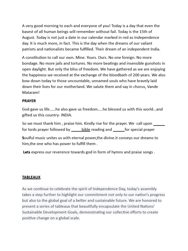 independence day script | PDF