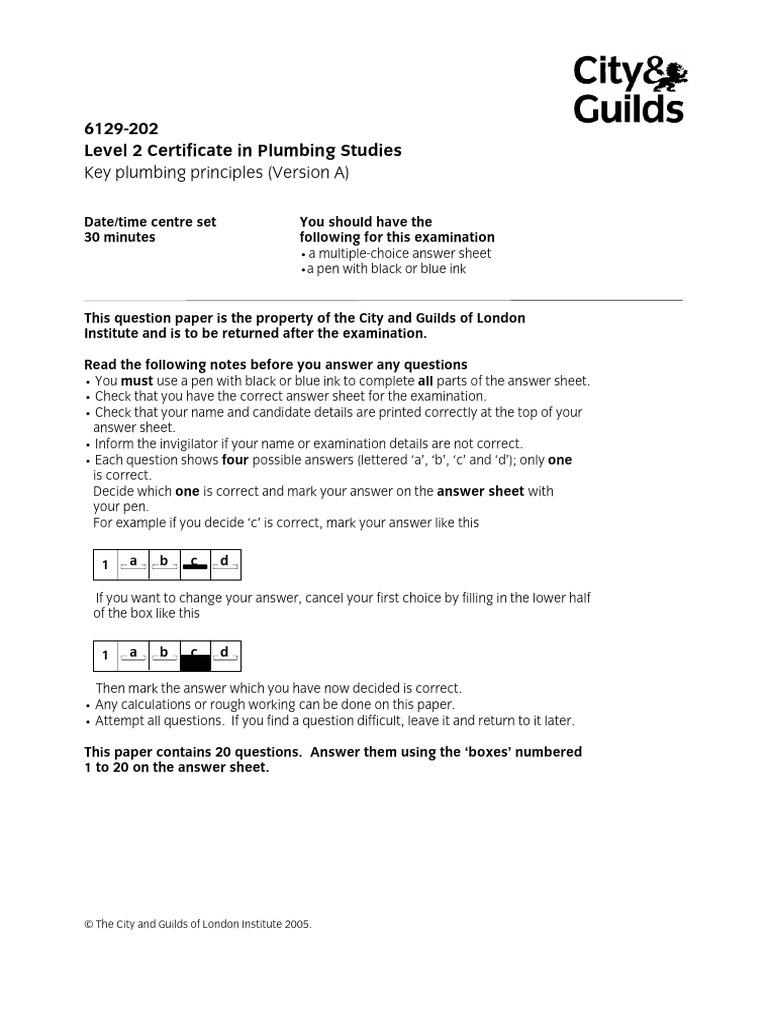 Plumbing Principles Exam Guide | PDF | Pressure | Steel