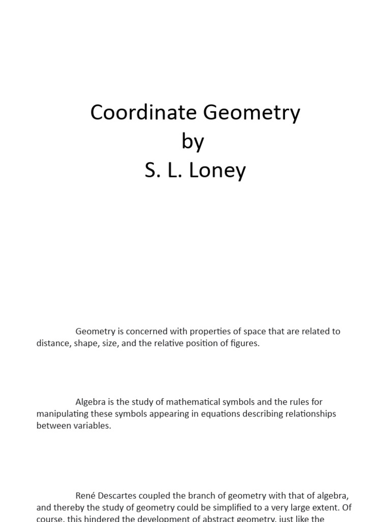 Coordinate Geometry Concepts and Problems | PDF | Circle | Line (Geometry)