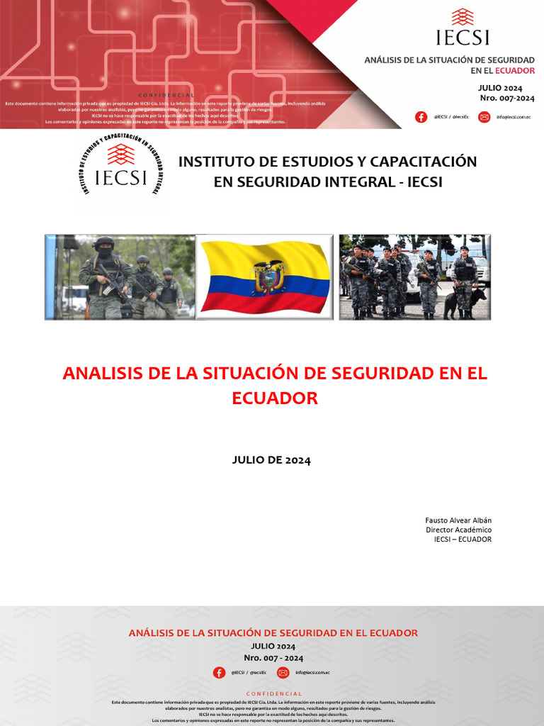 An Lisis de La Situaci N de Seguridad en El Ecuador Julio 1722494169 | PDF | Ecuador | Riesgo