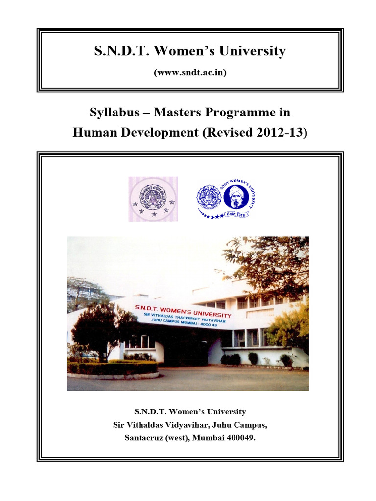 MSC in Human Development Syllabus Revised 2012 13 | PDF | Developmental ...